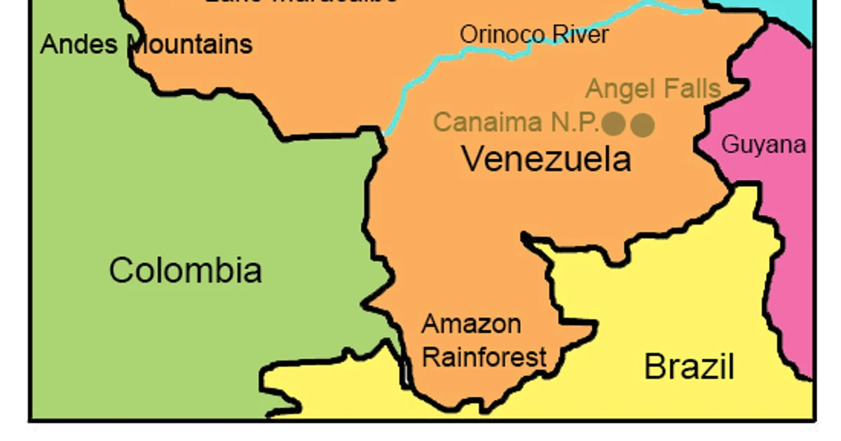 Map Of Venezuela - Major Cities, Regions And Natural Wonders