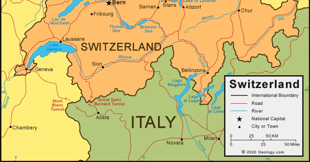 Map Of Switzerland - Key Cities, Routes, And Regions