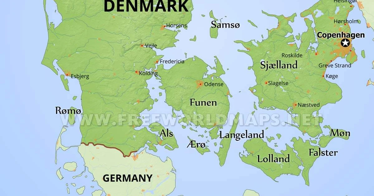 Detailed Map Of Denmark: Cities, Regions, And Roads