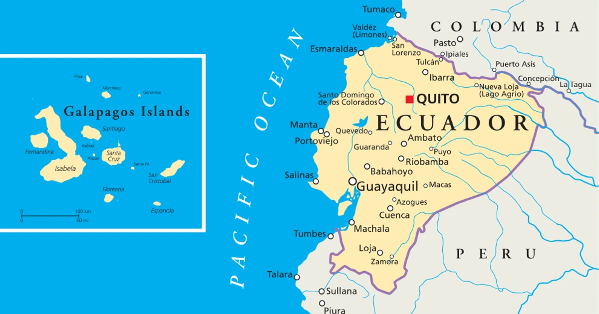 Map Of Ecuador - Flag, Capital, Currency, And Fascinating History