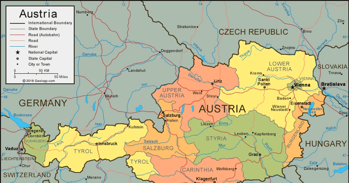 Map Of Austria - Regions, Cities, And Must-See Points Of Interest